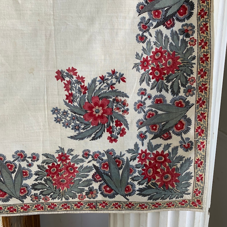 44 X 27 Antique French Fichu Fragment Scarf Resist and Hand - Etsy