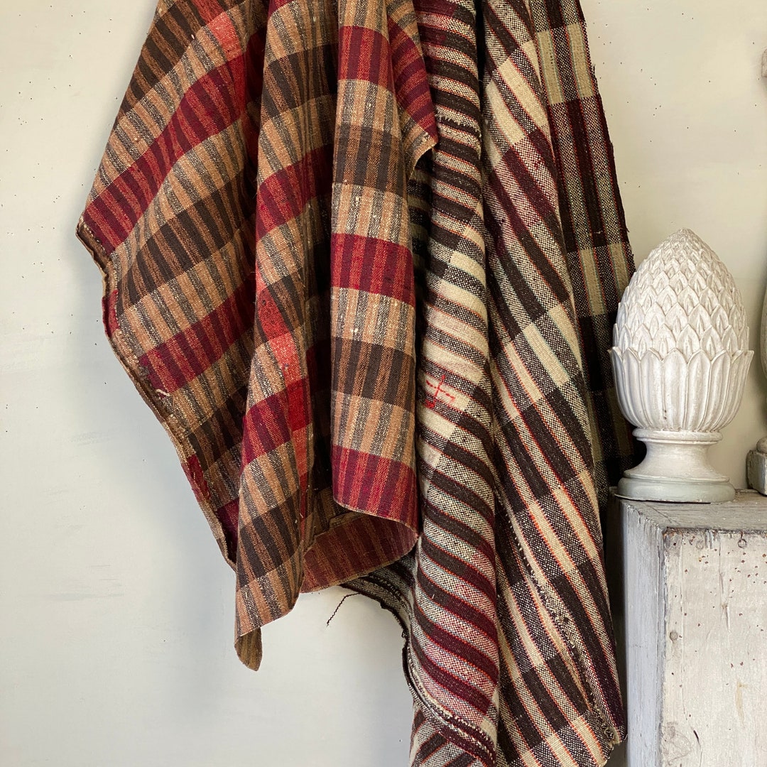 2 Pair Grainsack Grain Sack Farmhouse Rustic Textile Antique Hand Woven ...
