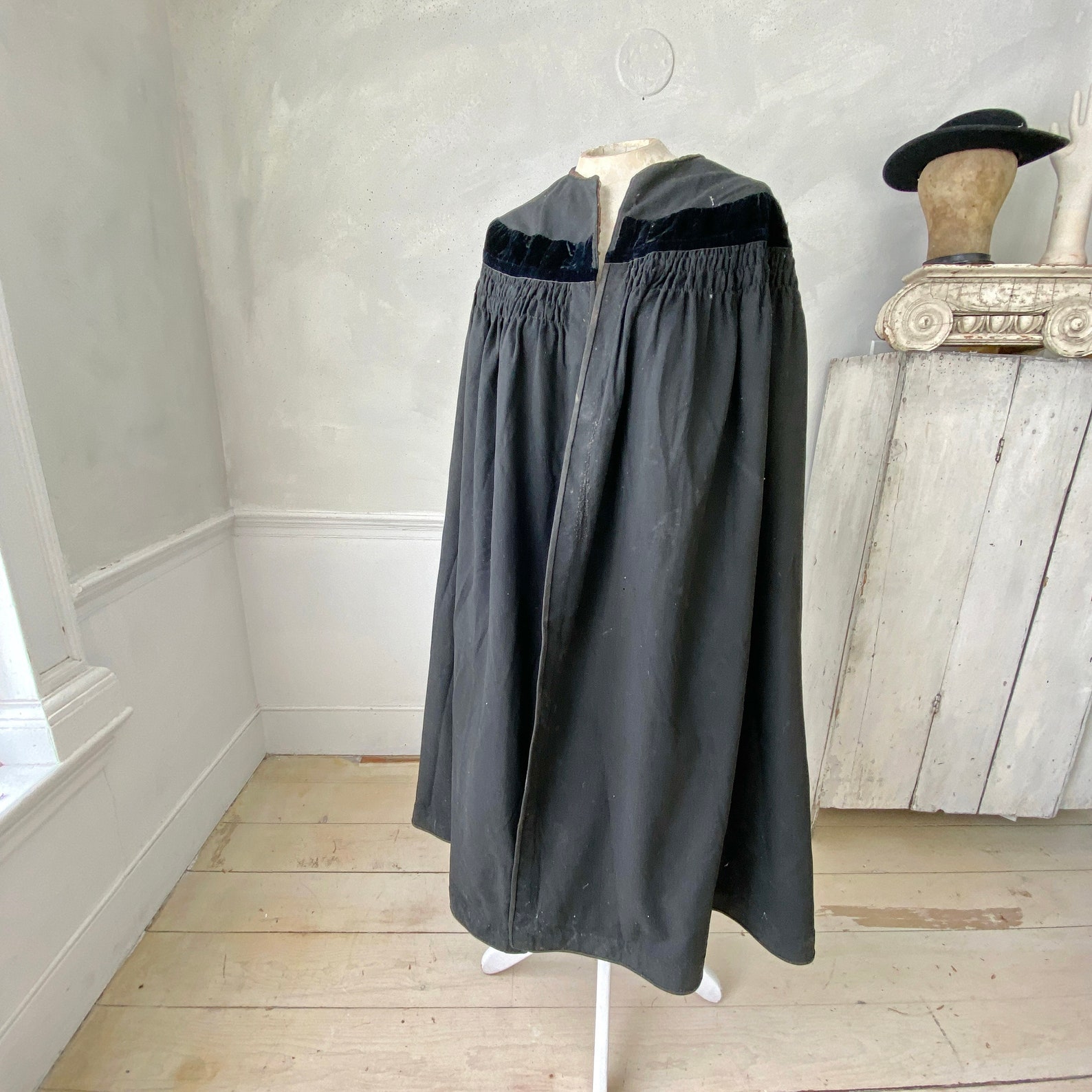 Antique Judge's Cloak Cape French Black Wool Victorian - Etsy