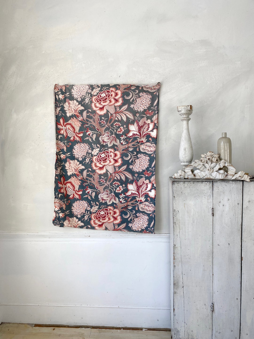 1890 Palampore Inspired Antique French Large Scale Floral Arborescent ...