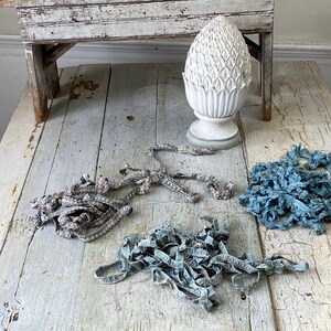 16.5 YARDS Vintage French Blue Trim Gimp Bobble Tassel Silk ...