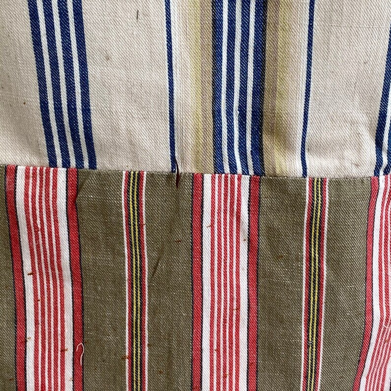 Antique DAMAGED Ticking Textile Fabric Gorgeous C1820 | Etsy
