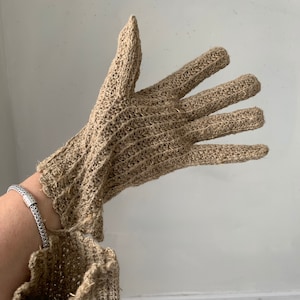 Vintage French Work Gloves Made for Gardening Handmade Knitted Cotton ...