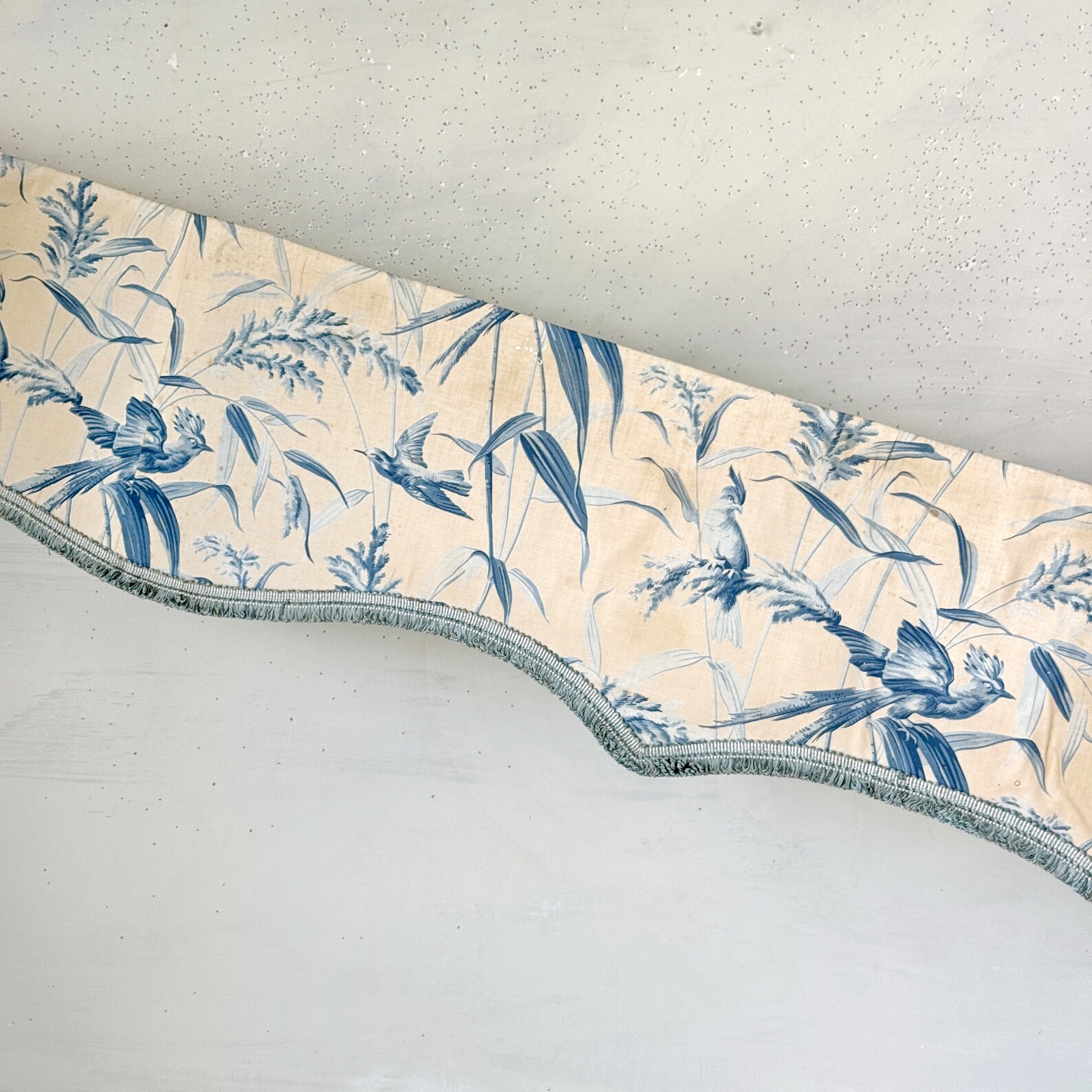 86x11 Blue Valance Curtain Pelmet 1870 Fabric Birds - Etsy