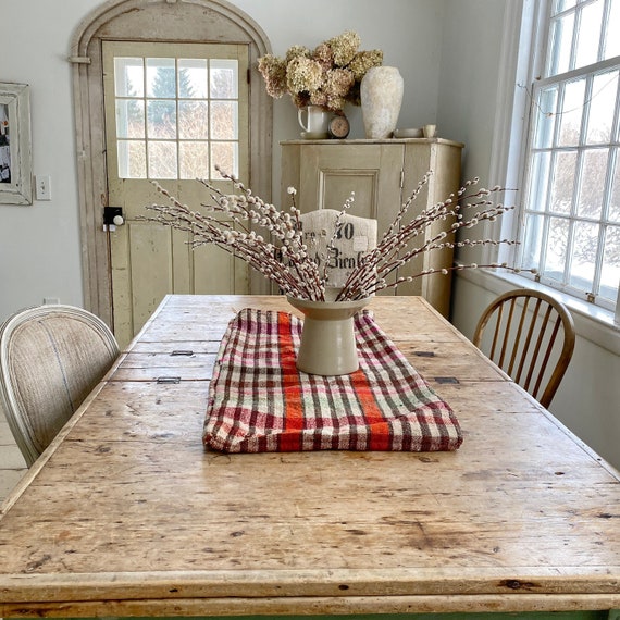 Farmhouse Textile Vintage Hand TAD Monogram Woven Hemp | Etsy