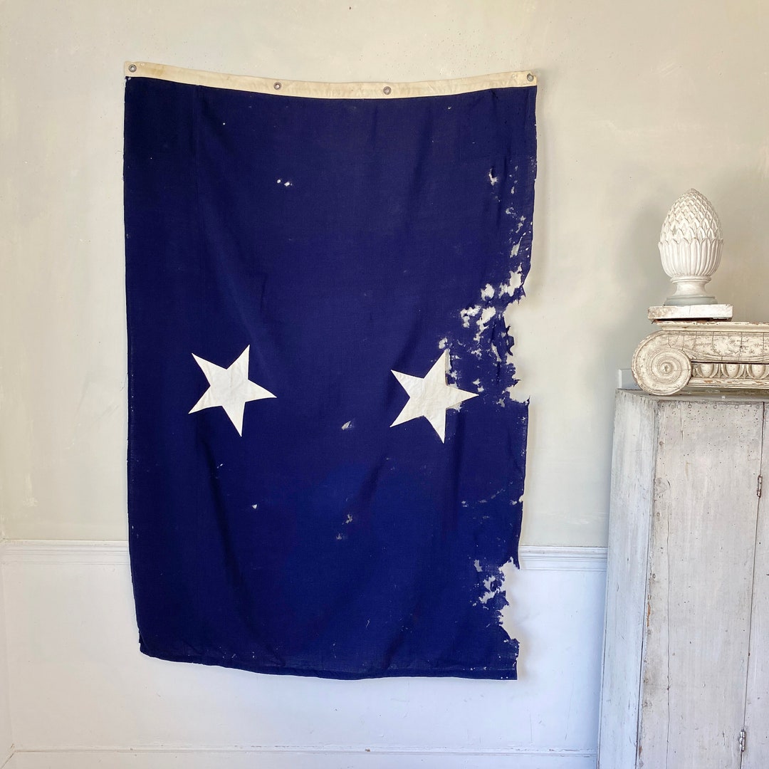 Vintage World War II US Naval Flag Authentic WW2 Two Star Rear Admiral ...