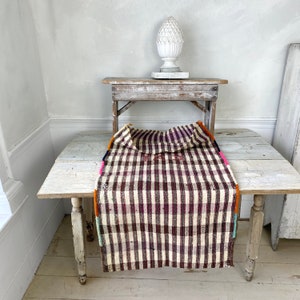 Farmhouse Textile Vintage Hand TAD Monogram Woven Hemp Homespun Wool ...