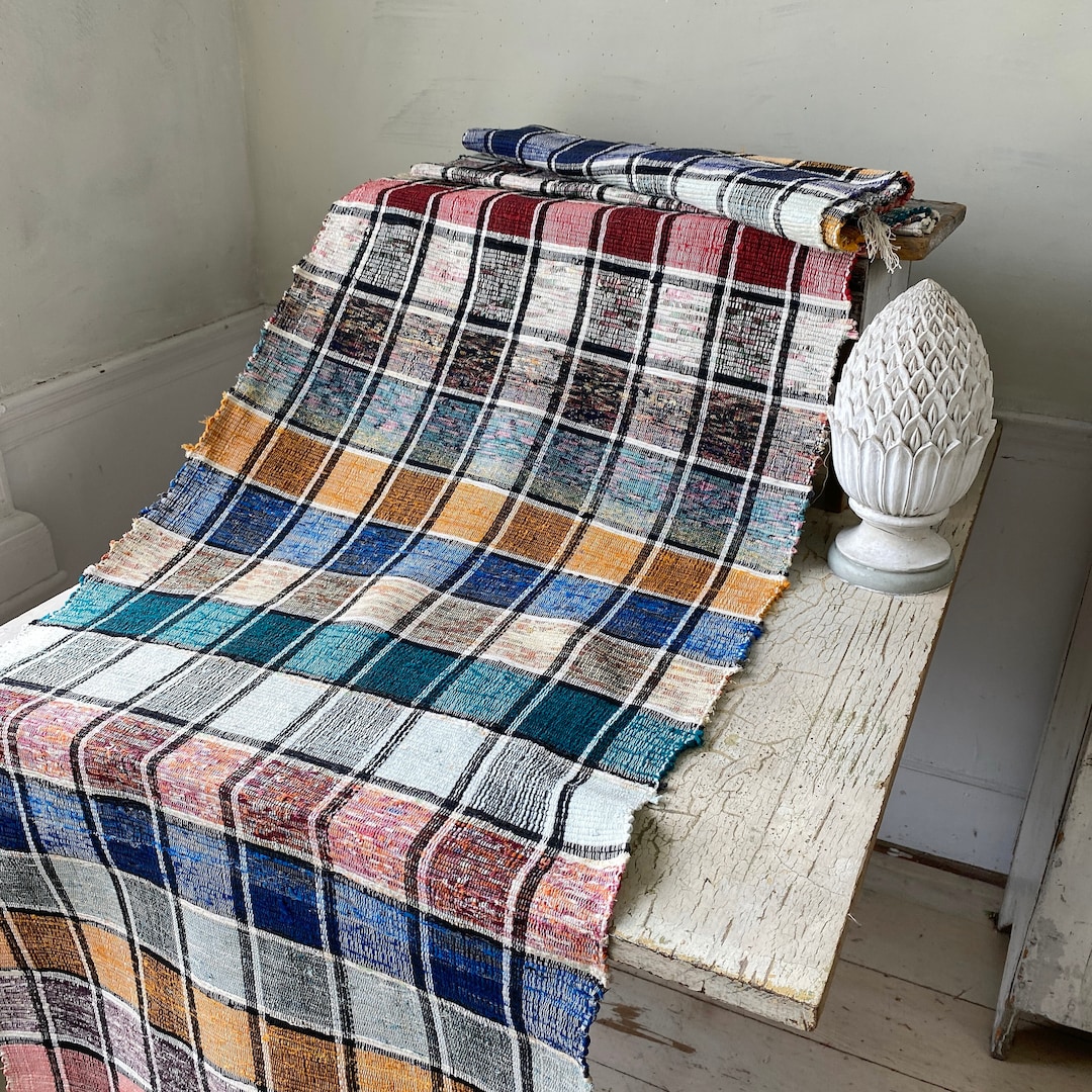 3.8 Yards Vintage Rag Rug Stair Hall Table Runner European Carpet Rug ...