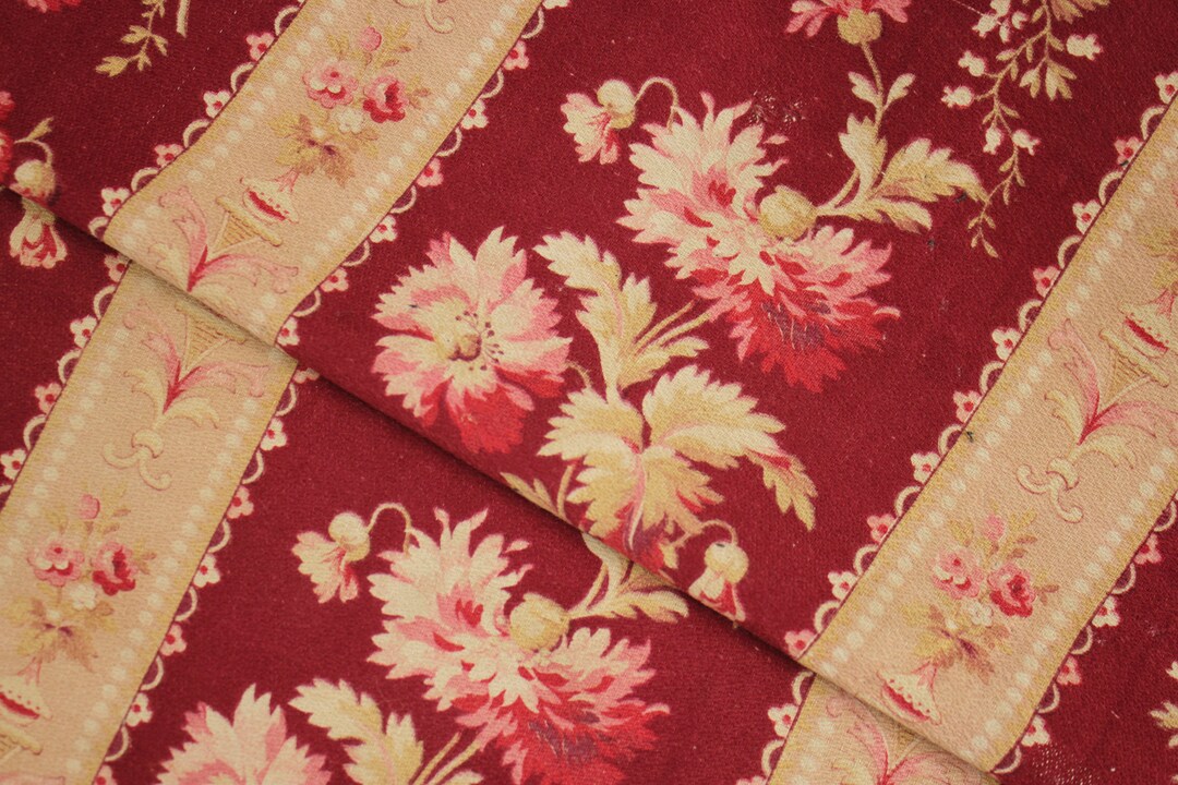 French Fabric Cretonne Floral Printed Cotton Cloth Material Pillows ...