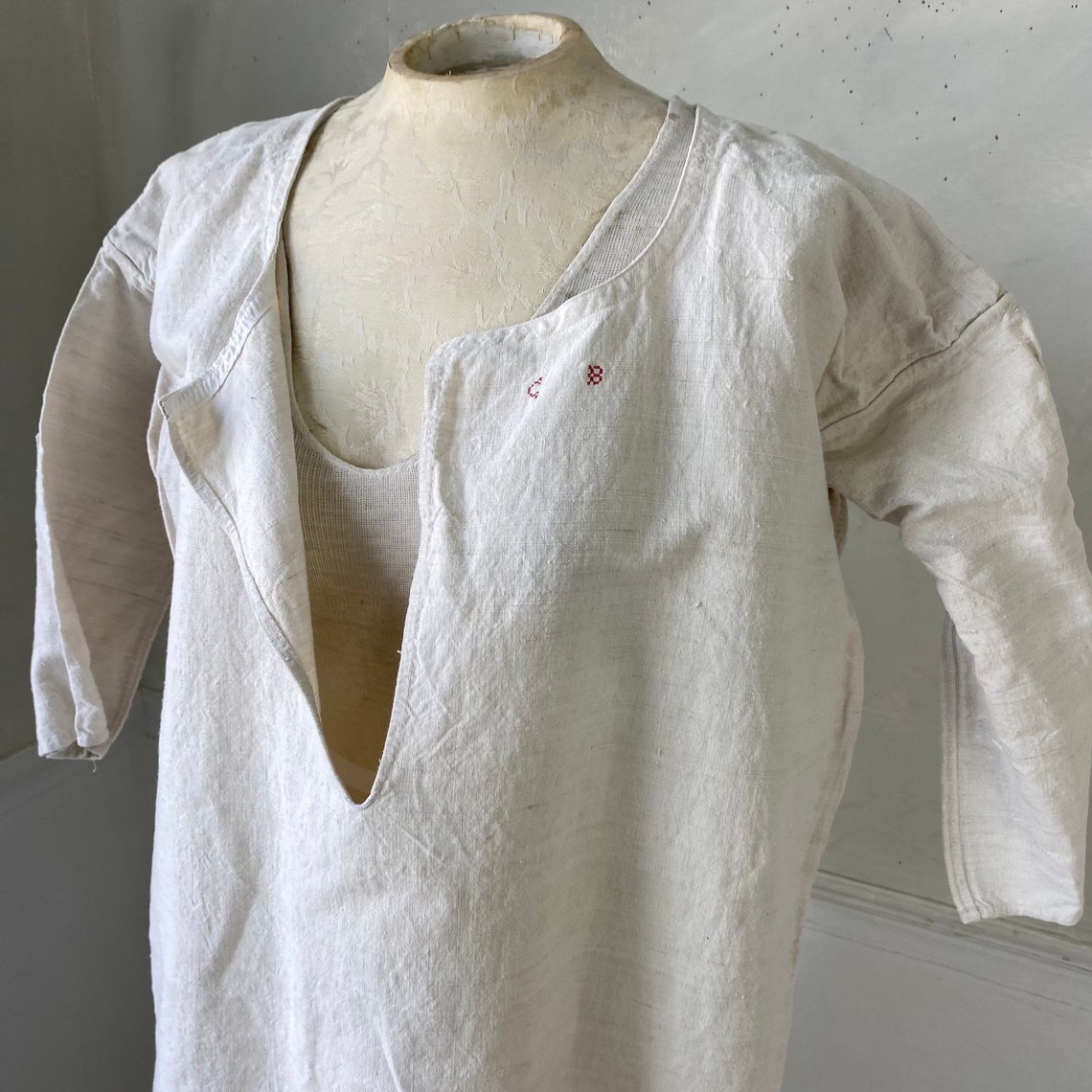Vintage French Chemise Night Shirt Tunic French Linen White - Etsy