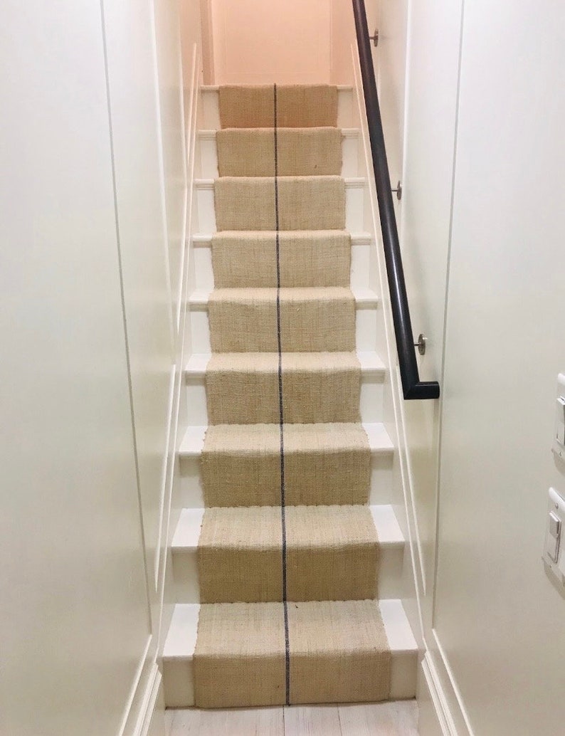 Caramel Stripe Antique Hemp Stair Table Runner by the Yard Onion Dyed ...