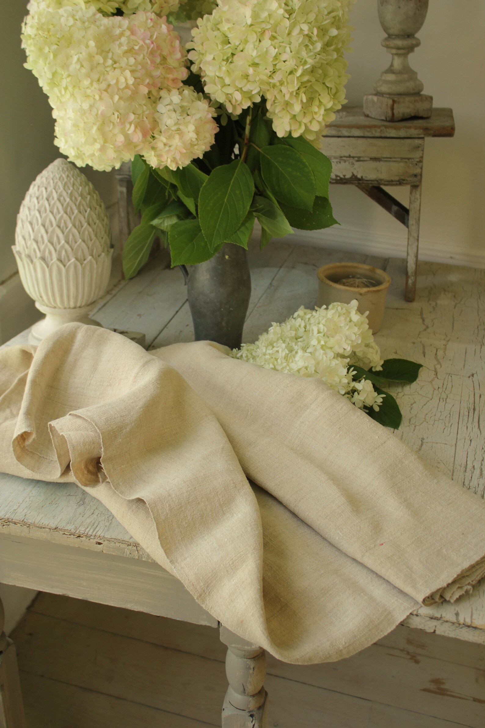 Plain Linen Bolt 5.97 Yards Fabric Antique Hemp C1900 Sheeting or Clothing Textile Great for ...
