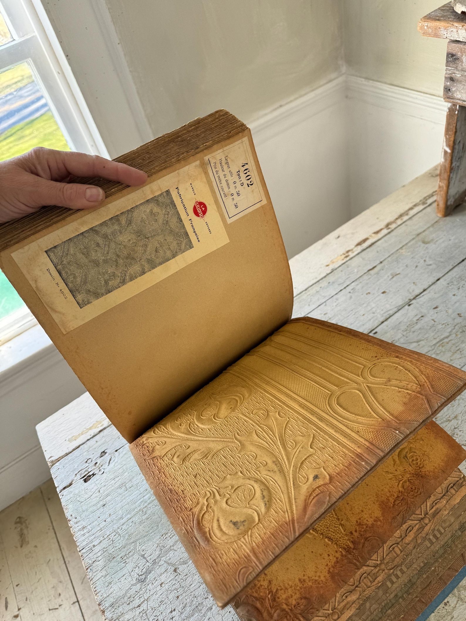 IMPORTANT French Old TEXTURED EMBOSSED Wallpaper Sample Swatch Book ...
