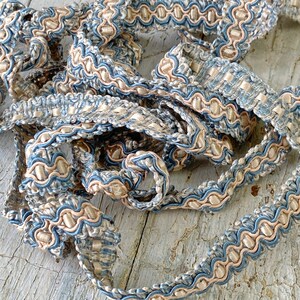 16.5 YARDS Vintage French Blue Trim Gimp Bobble Tassel Silk ...