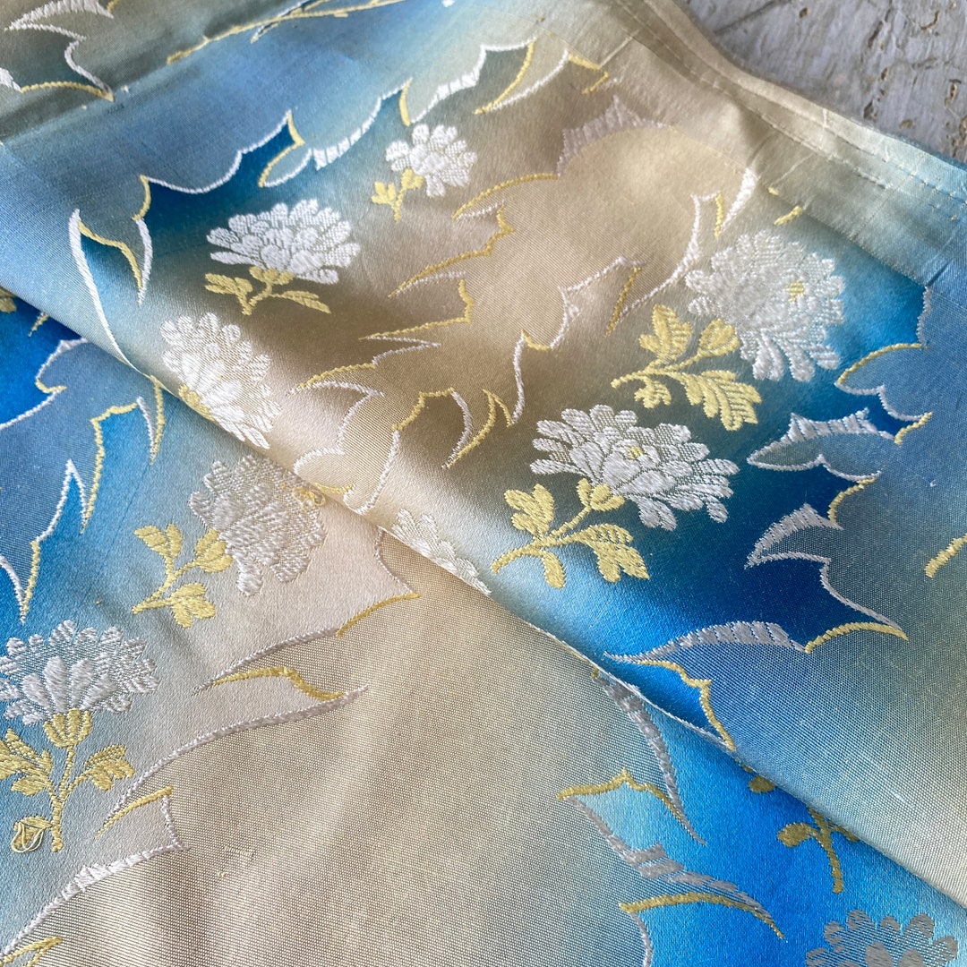 36X17 Antique Silk Fabric Lyon 19th Century - Etsy
