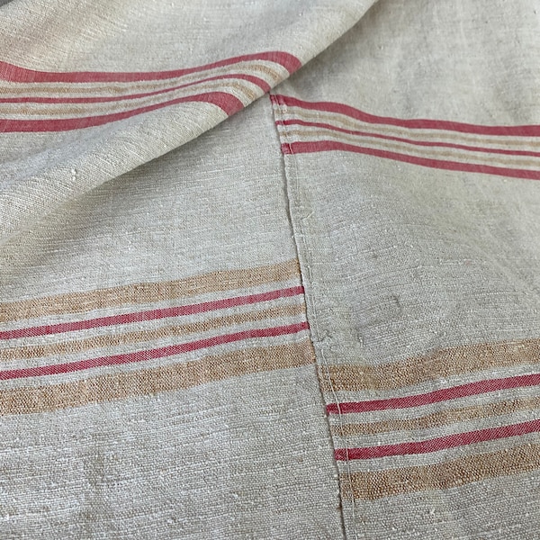 Red Stripe Linen - Etsy