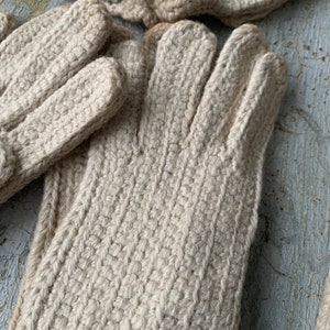 Vintage French Work Gloves Made for Gardening Handmade Knitted Cotton ...