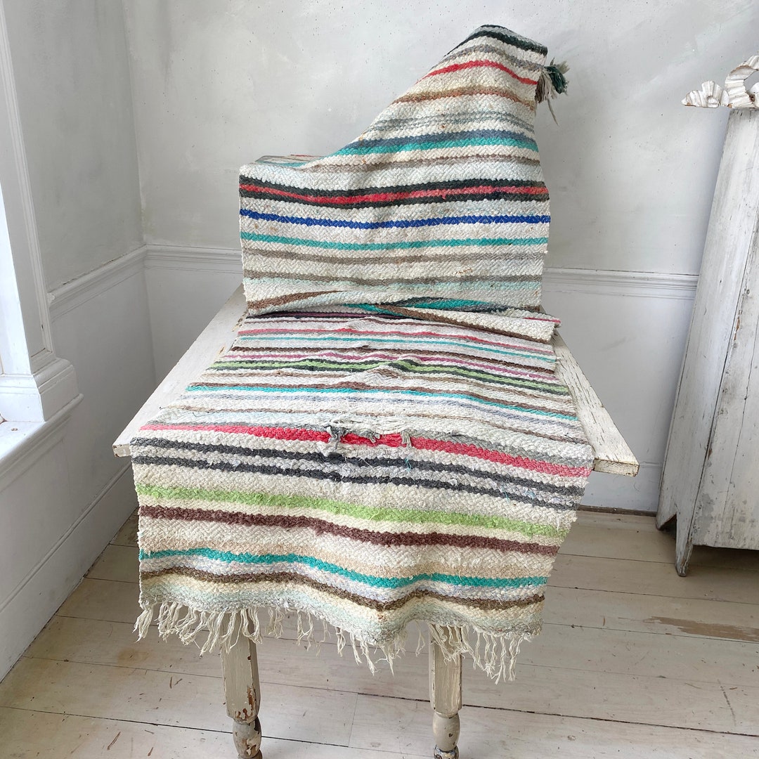 Vintage Rag Rug Vintage Stair Runner European Stripes Hand Woven ...