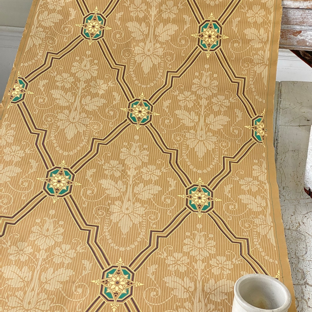 1.3yards 1930's French Vintage Wallpaper Art Design Floral - Etsy