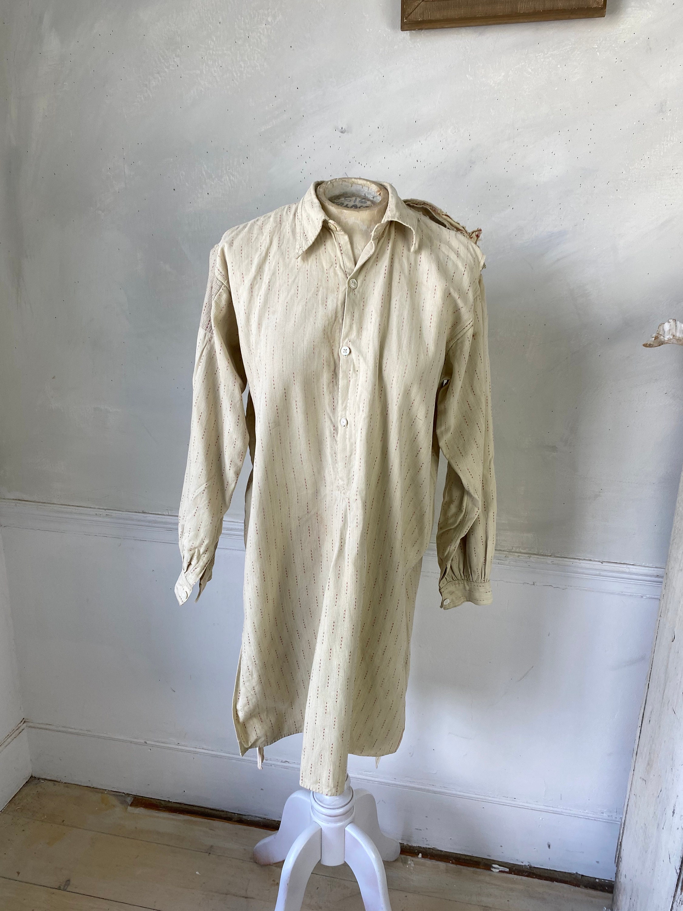 Vintage French Chemise Night Shirt Pale Yellow Chemise 1900 | Etsy