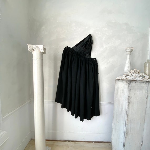 AMAZING Hooded Antique Cloak Cape French black wool V… - Gem