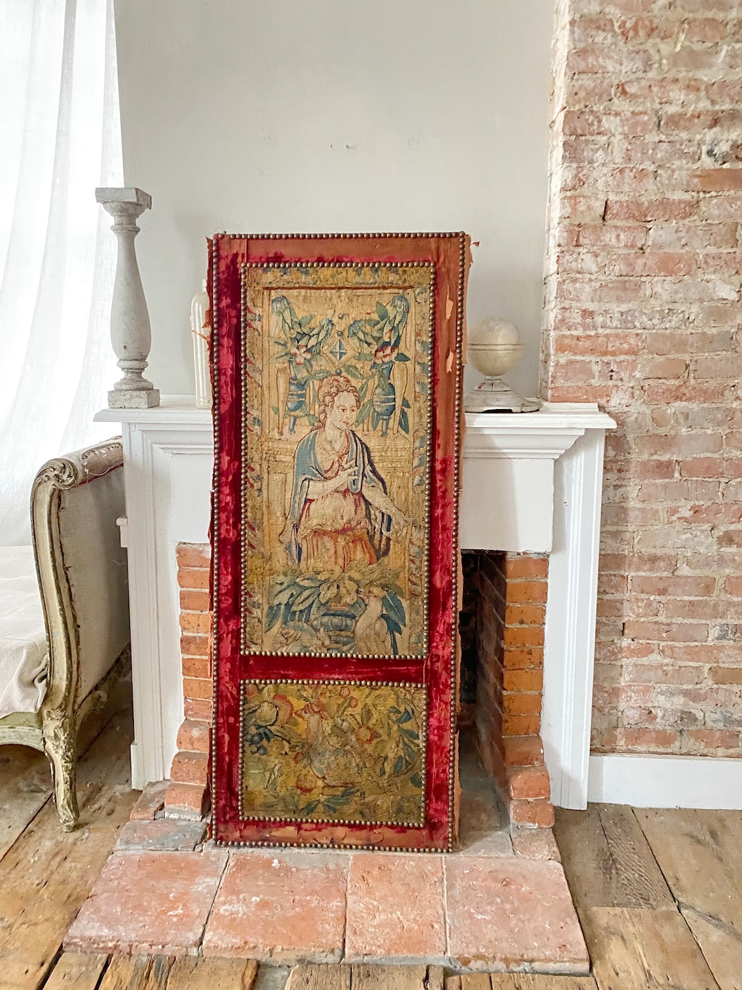C 1500's Antique Aubusson Tapestry Art Century French Textile Mounted ...