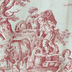 Grape Harvest Toile De Jouy Curtain Soft French Country Look Fabric ...