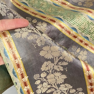 1700's 18th Century French Silk Brocade Antique Fabric Floral Stripe ...