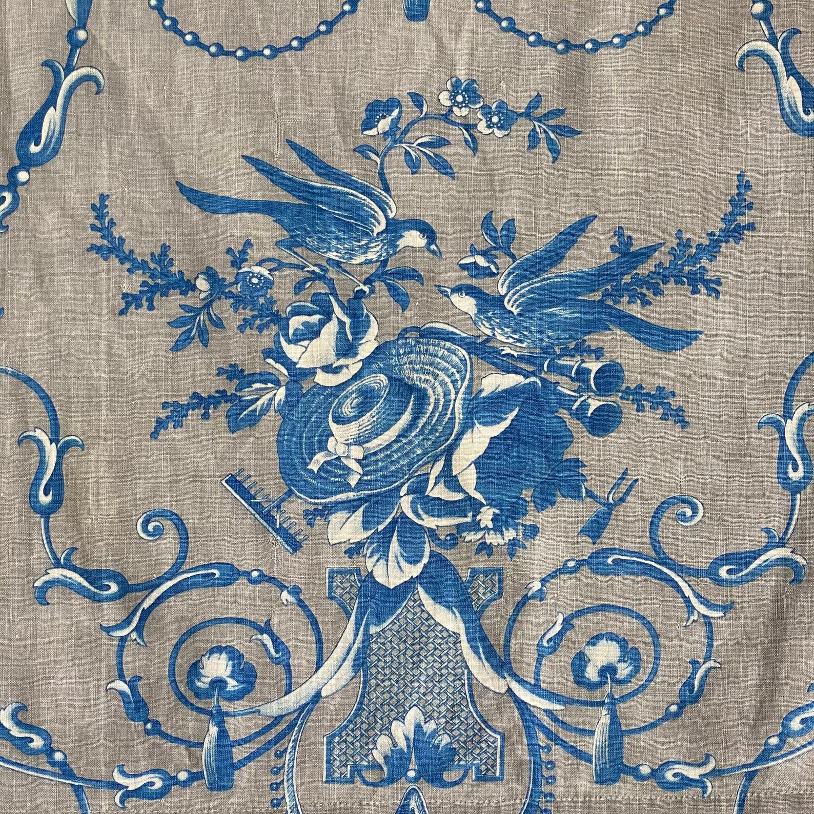 Farmhouse Cottagecore Cottage Style Linen GRAY Blue Antique - Etsy