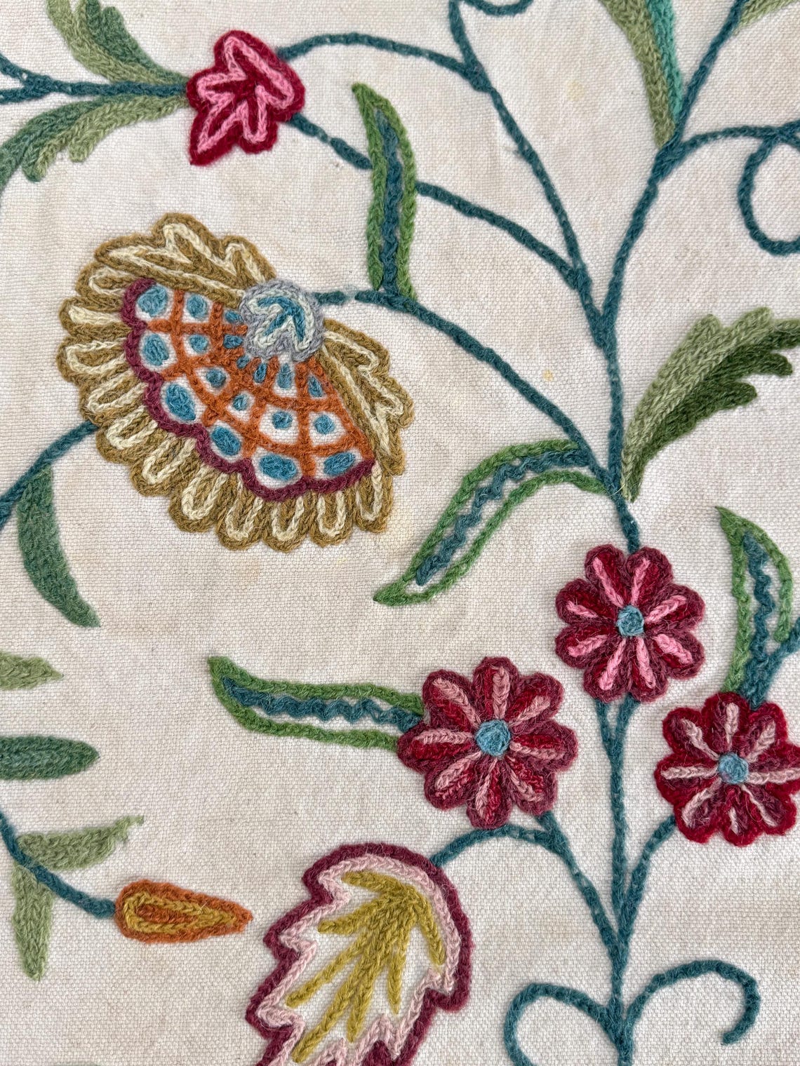 101x86 Embroidered Crewelwork Wall Art Hanging Handmade Unique Coverlet ...