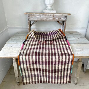 Farmhouse Textile Vintage Hand TAD Monogram Woven Hemp Homespun Wool ...