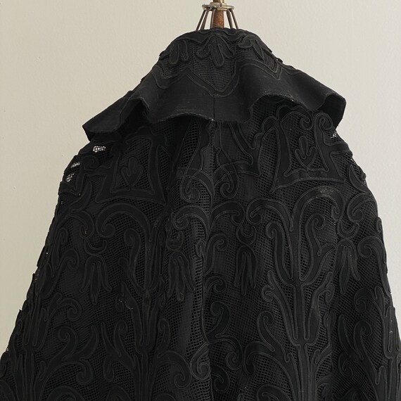 Antique French cape cloak coat BLACK Victorian era cl… - Gem