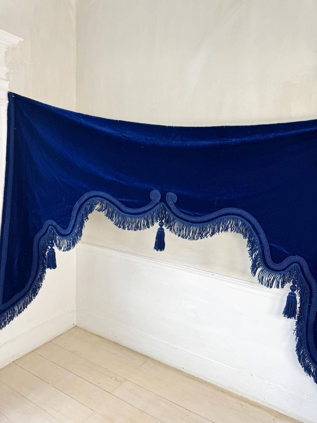 1 88x57 ( 2 Available) Exquisite Electric Blue 19th VELVET French ...