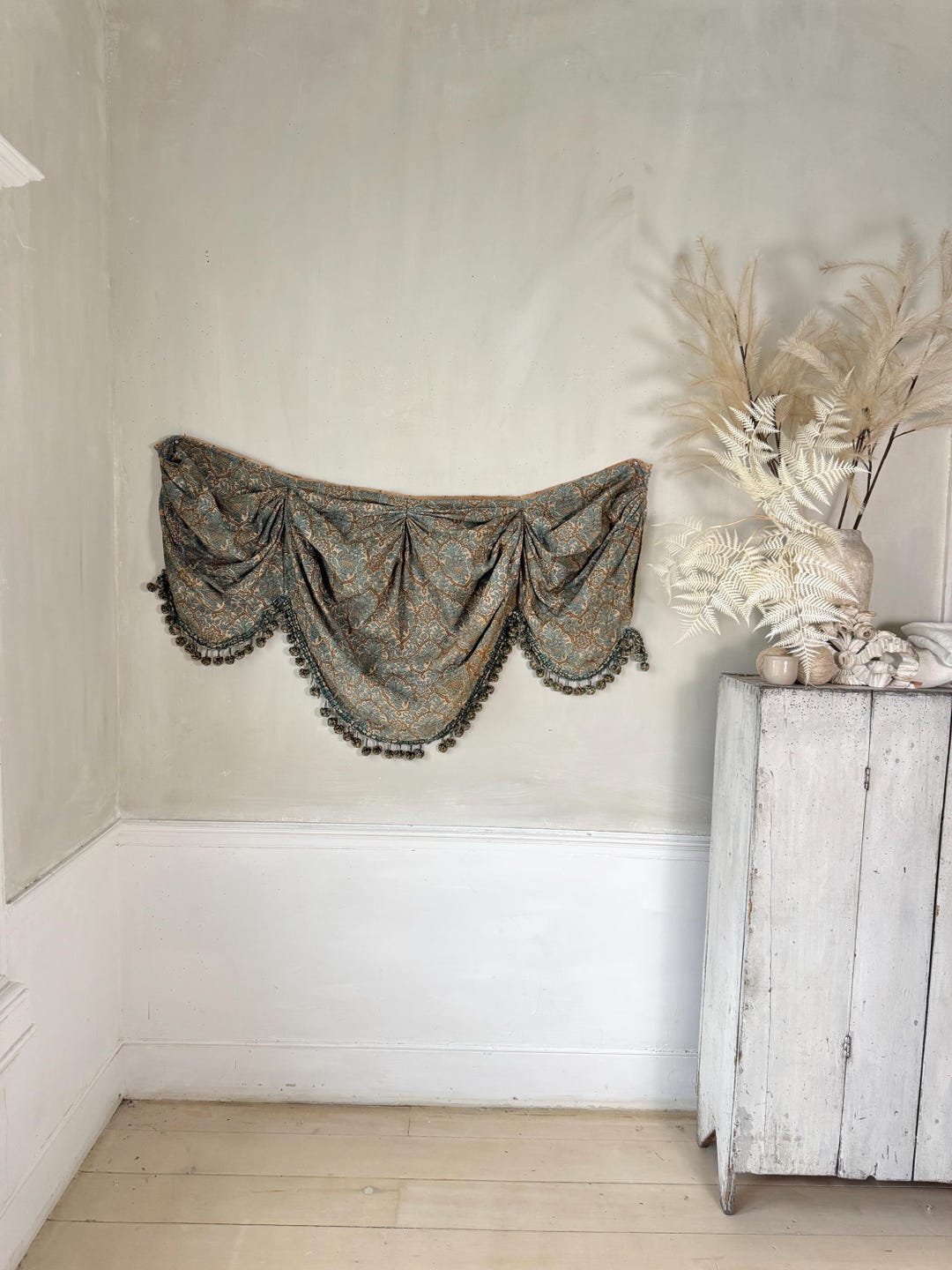 1880 Silk Cotton Valance Pelmet Lambrequin Napoleon 111 High Style ...