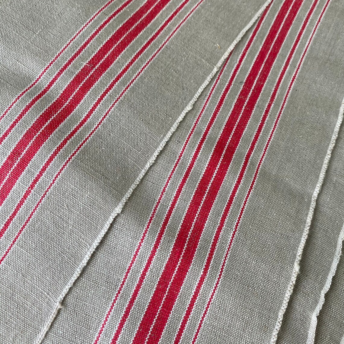 Vintage European Mangle Cloth Linen With Red Stripes Table - Etsy