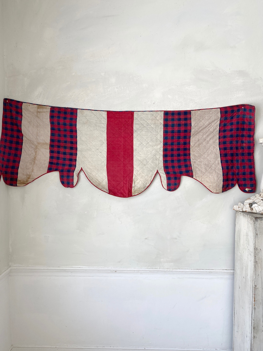French STUNNING Valance 18th Century From France the Textile Trunk Red ...