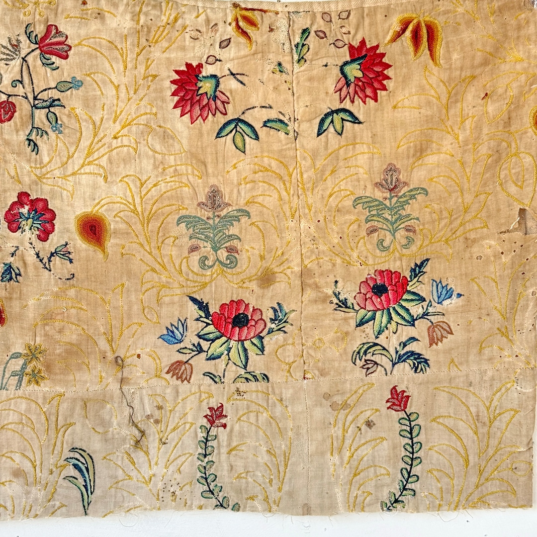 28x15 17th Century C1690-1710 French Embroidery Embroidered Textile ...