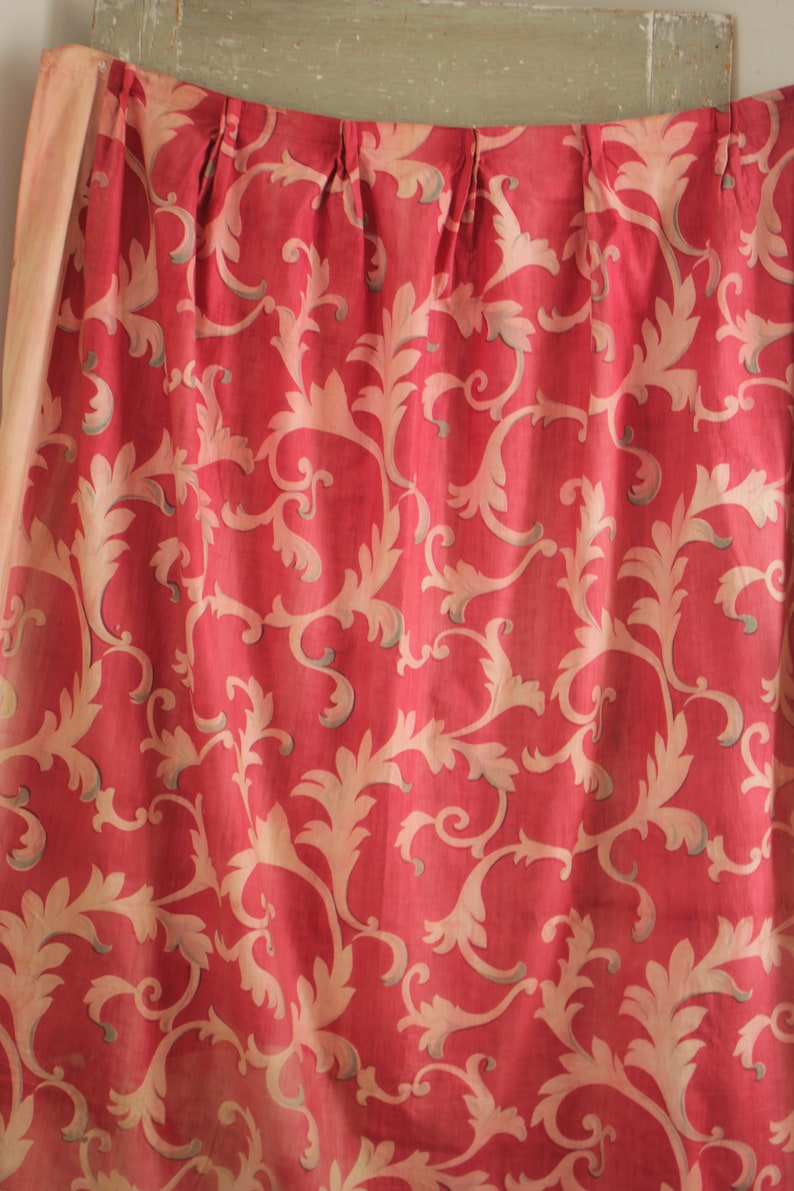 Antique Curtain French Red FADED Drape C 1920 FADED GORGEOUS - Etsy