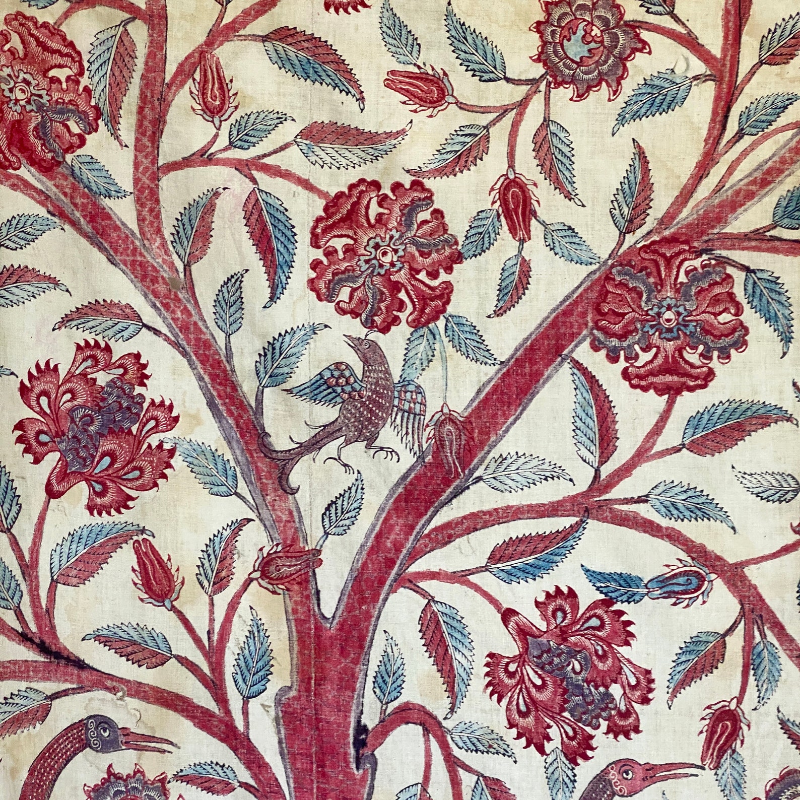 Antique Indian Palampore Chintz Painted 18th for European Market 1750 ...