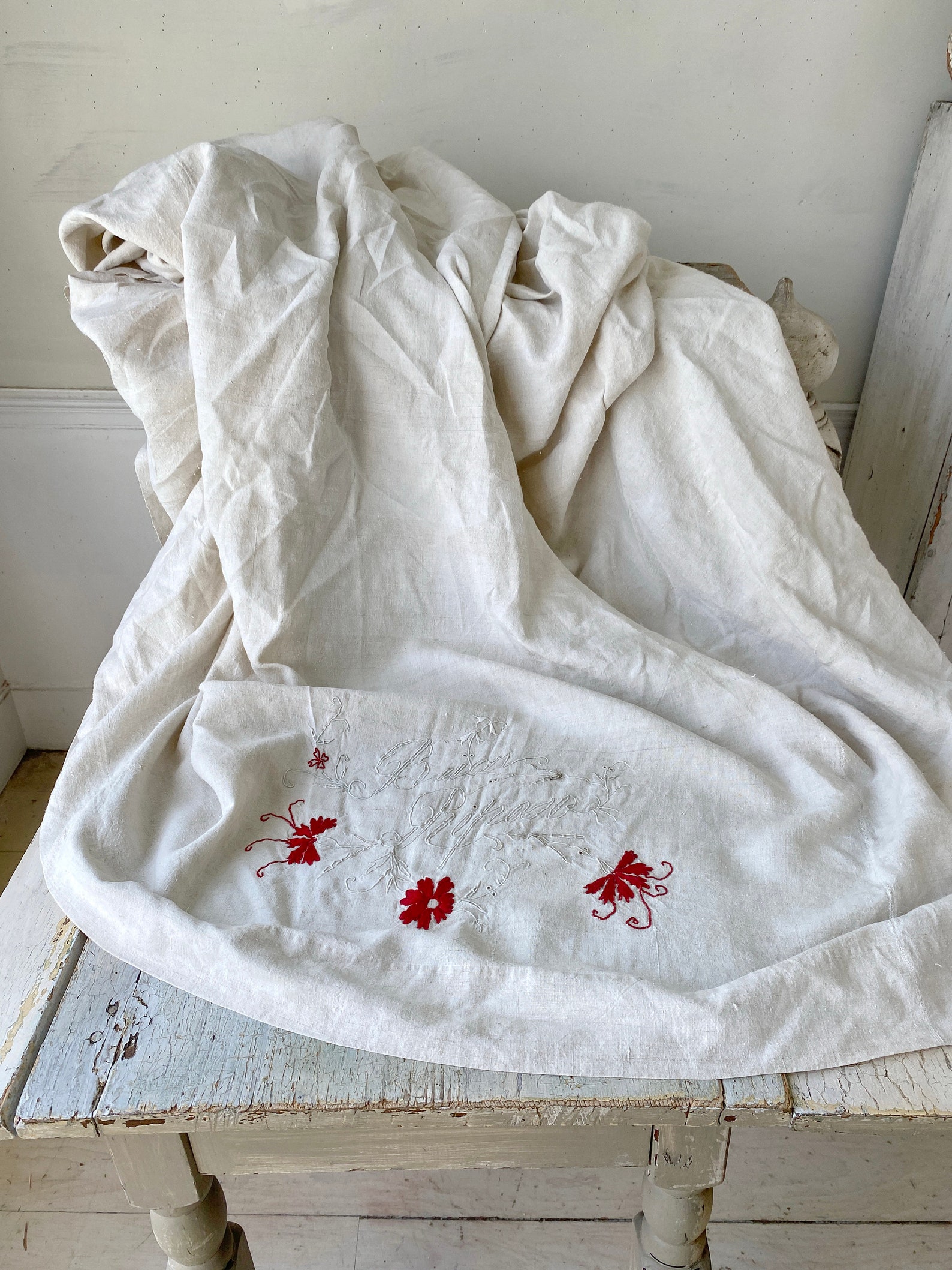 BEST Buon Repose Antique Italian Linen Sheet Country Cottage European ...