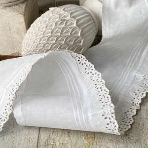 84x8 Antique Lace White Starched Skirt Edging Edge Fabric ...