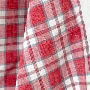 Antique French Comforter or Duvet Cover Textile Red Kelsch Plaid Red ...