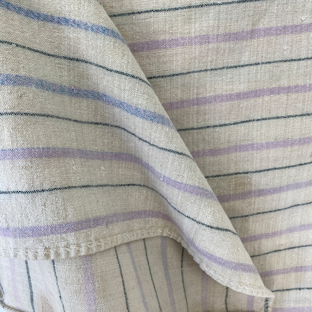 Farmhouse Rustic Textile Antique Hand Woven Linen French Country ...