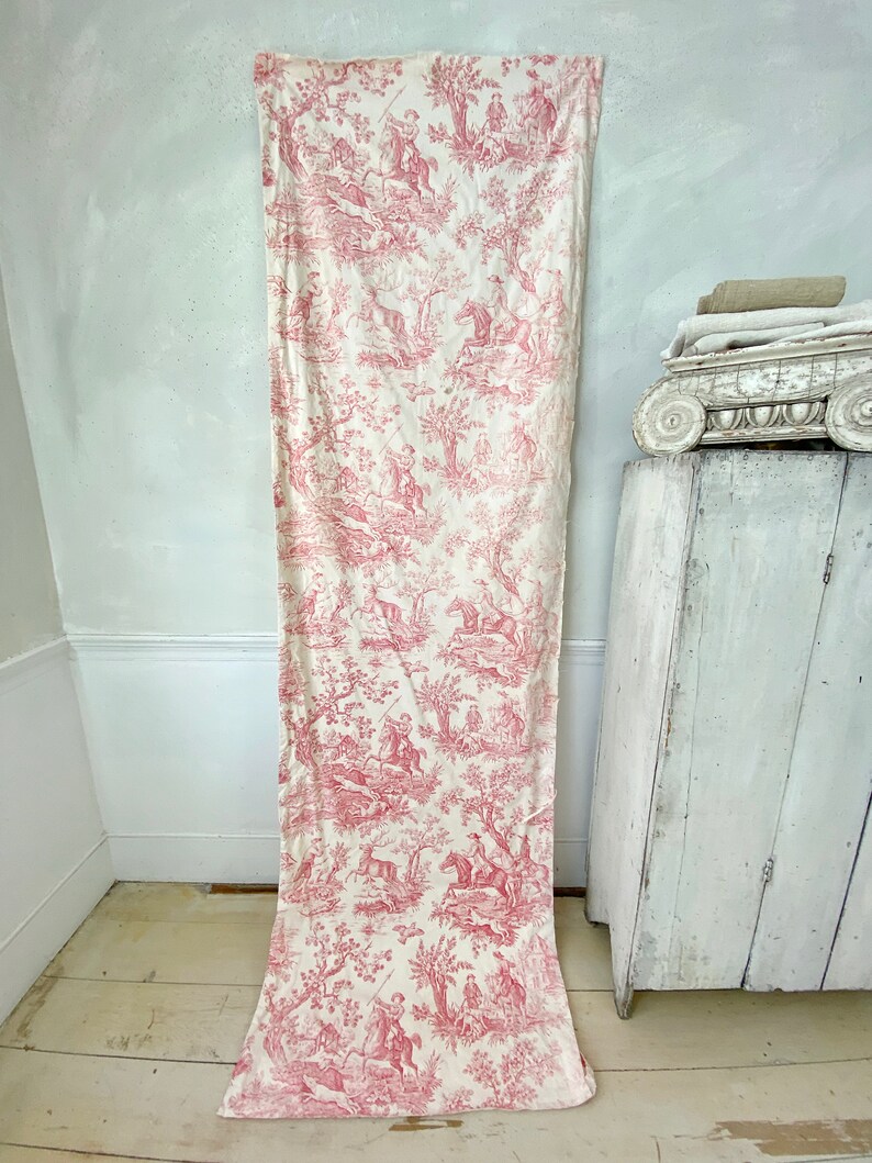 Antique French Hunting Toile Fabric Pink Material Horse - Etsy