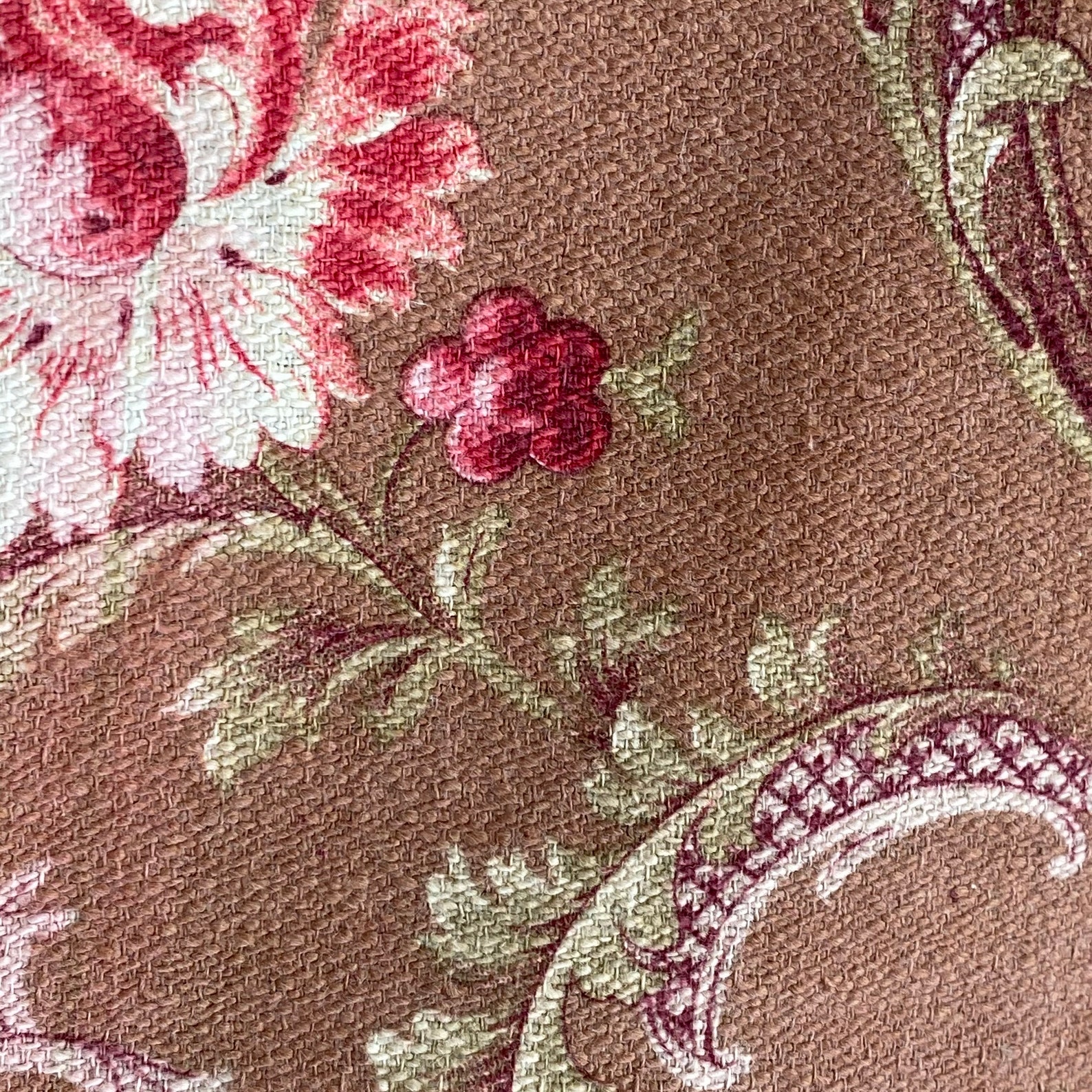 Brown Rococo French Fabric Material C 1900 Printed Cotton | Etsy