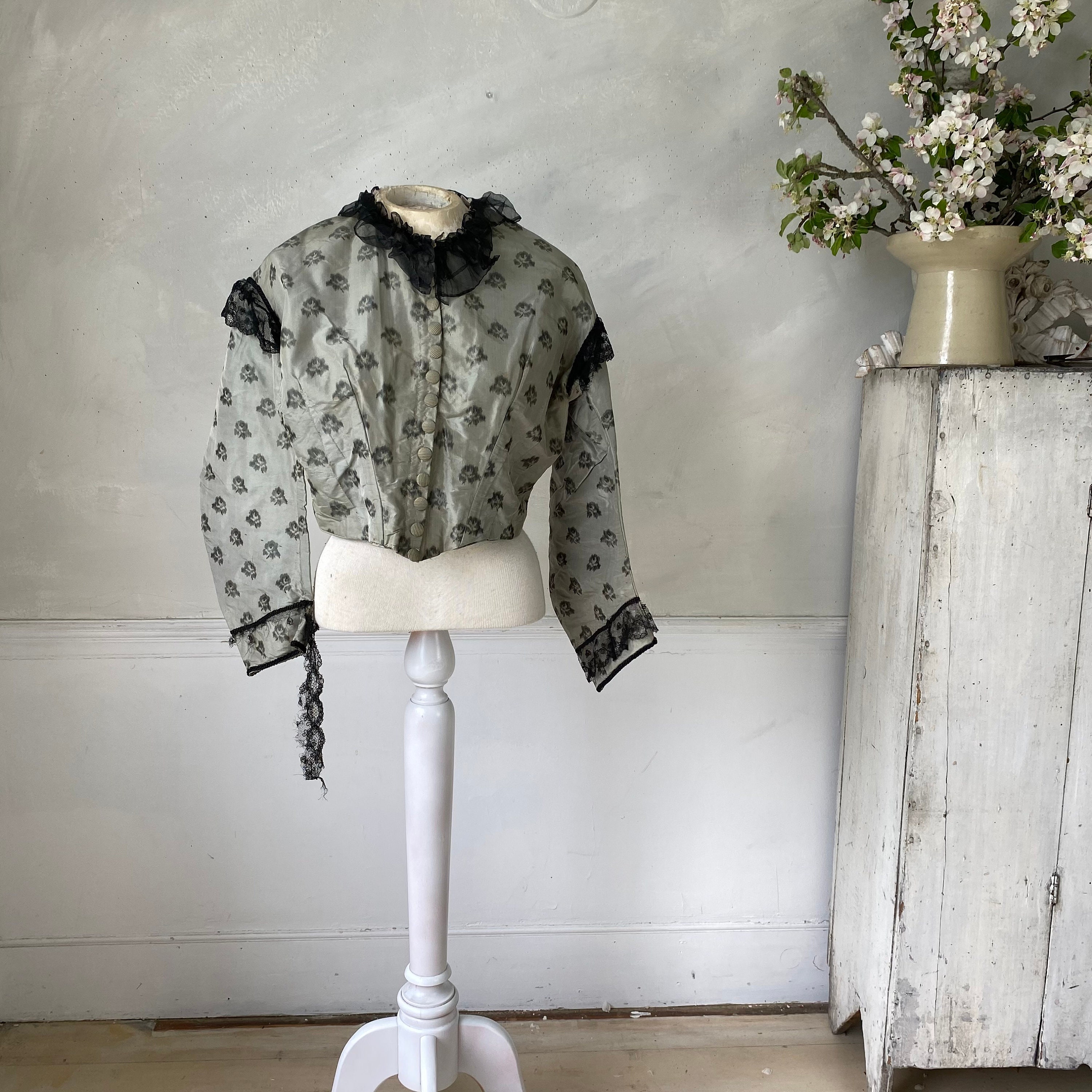 Green Silk Warp Bodice 1850s-60s Bodice French Workwear Work | Etsy