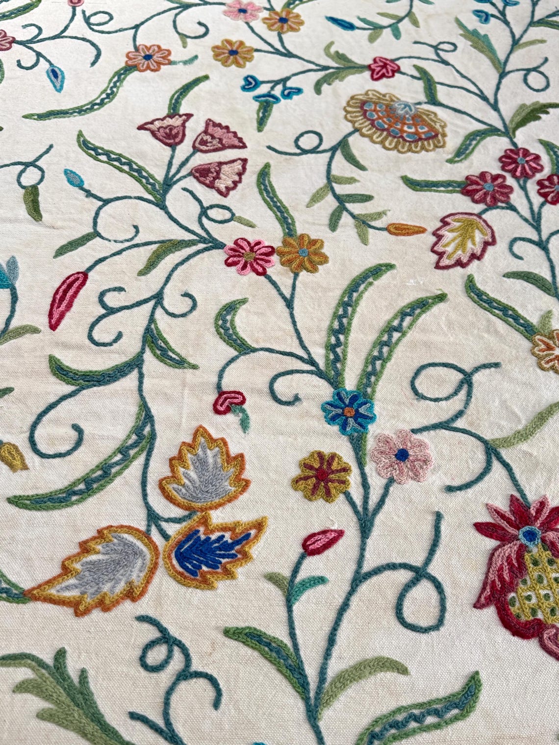 101x86 Embroidered Crewelwork Wall Art Hanging Handmade Unique Coverlet ...