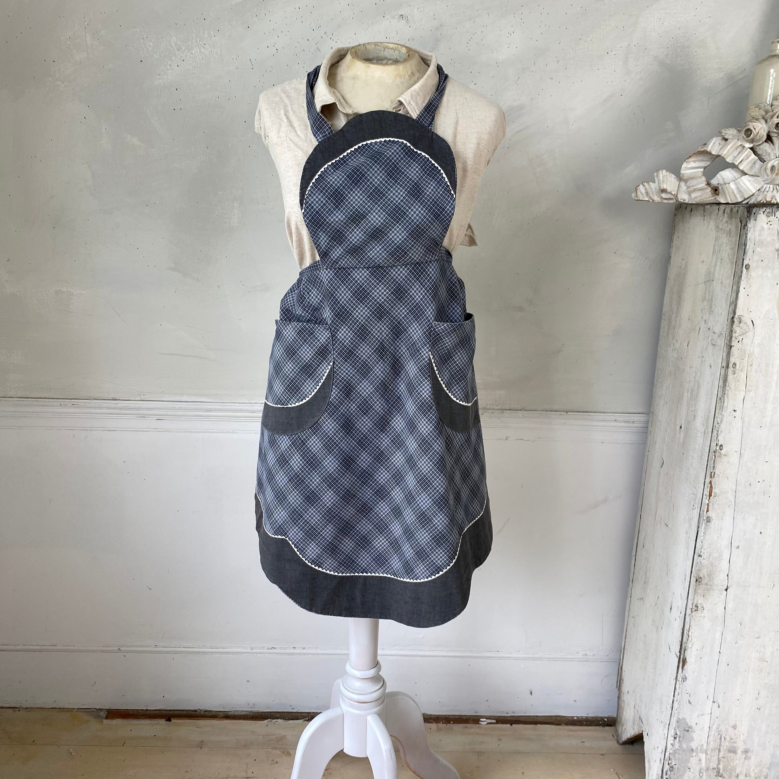 CUTE! 1930s Apron Kitchen Wear Workwear Vintage French Apron Farmhouse ...