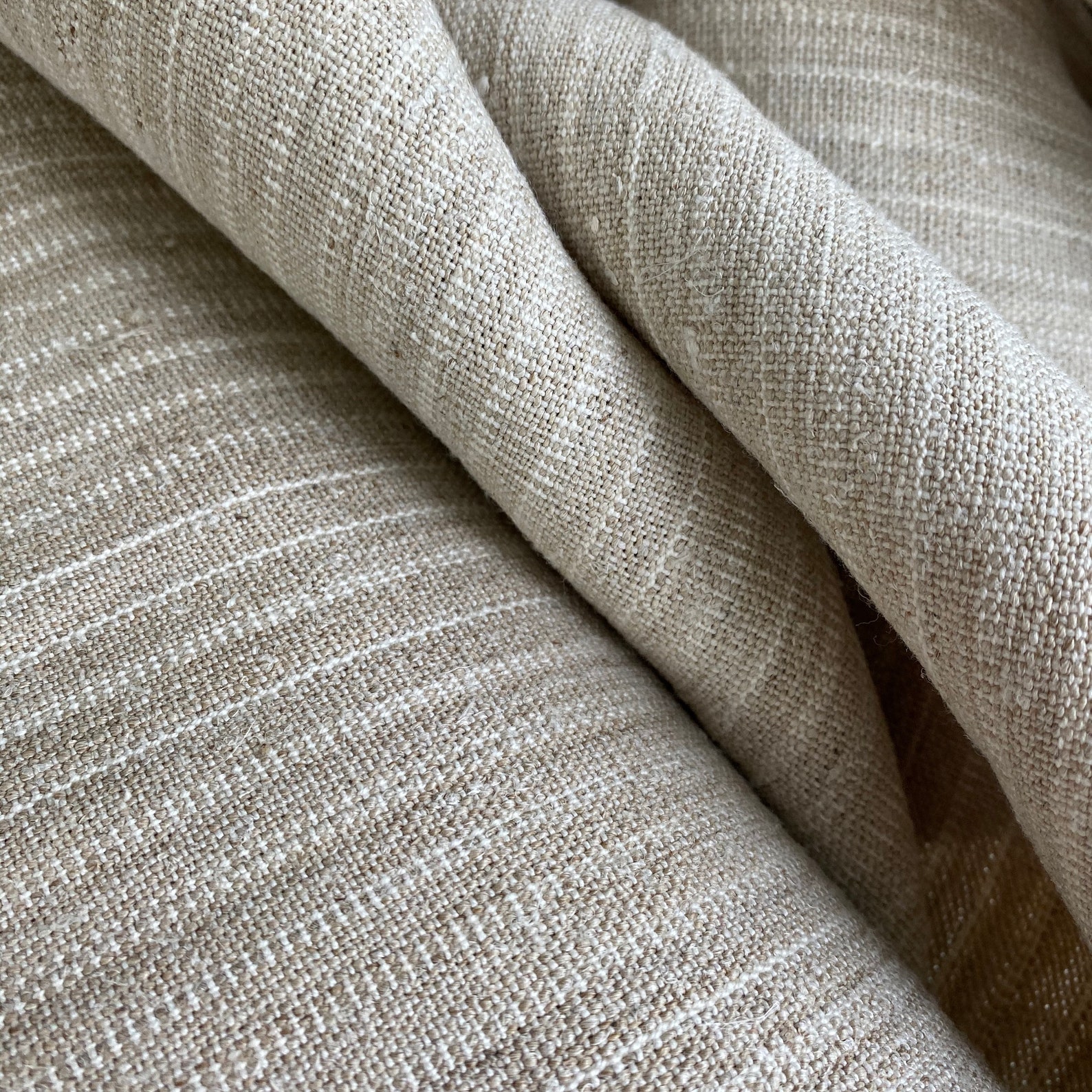 Organic Hemp Homespun Antique Linen Striated Striped Material - Etsy