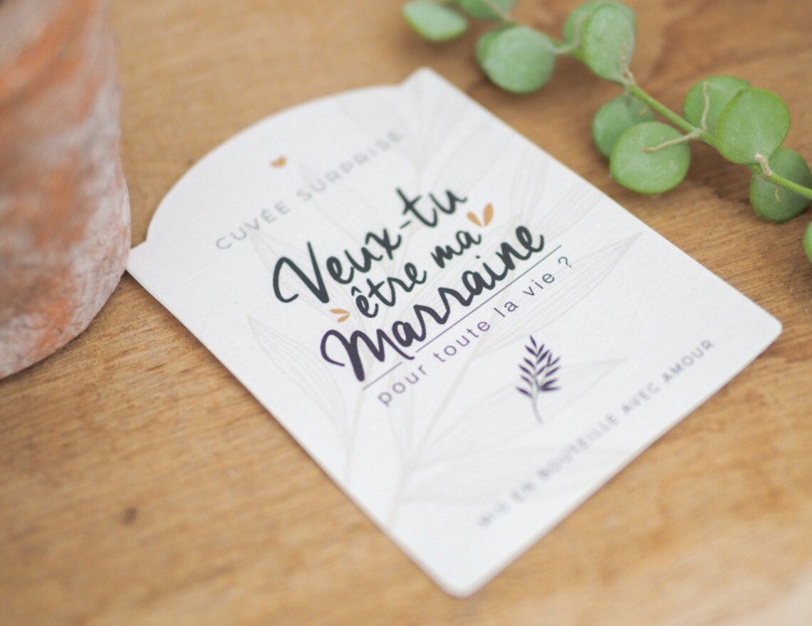 Etiquette bouteille marraine Veux-tu être ma marraine - Etsy France